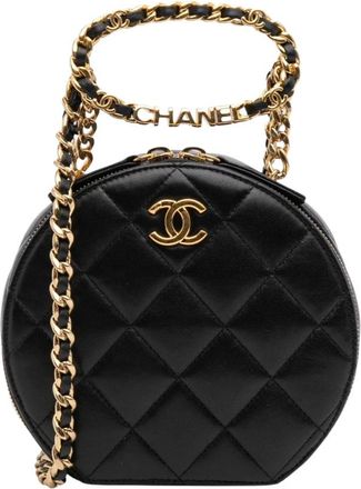 Chanel Sac rond matelass&eacute; en cuir pr&eacute;-poss&eacute;d&eacute; - Femme - Pre-owned - Noir - Taille: ONE Size