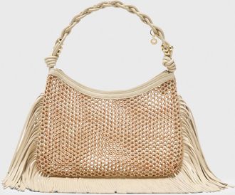 Maje Sac Hobo En Mesh &Agrave; Franges - Rose - Maje