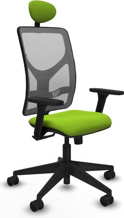 Piqueras y Crespo Atmungsaktiver B&uuml;rostuhl mit 3D-Armlehnen, h&ouml;henverstellbarer Lendenwirbelst&uuml;tze und festem Kopfteil, ausgestattet mit 3 Positionen und Schneidschaum,