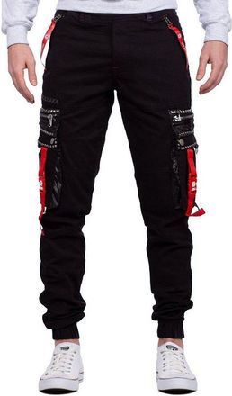 Cipo & Baxx Jogginghose Herren Hose BA-CR132 mit Strasssteinen modernen Design