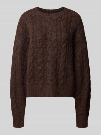 Review Oversized Fit Strickpullover mit Zopfmuster