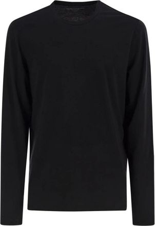 Majestic Filatures Homme, Tops, Noir, Taille: M T-Shirt &agrave; Manches Longues et Col Rond Doux au Toucher