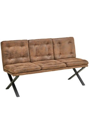 MID.YOU Mid.you Sitzbank, Braun, Metall, Textil, 3-Sitzer, 160x90x41 cm, Esszimmer, B&auml;nke, Sitzb&auml;nke