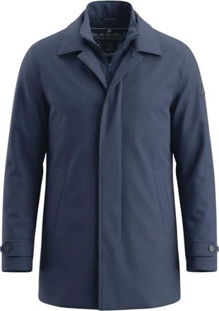 H&egrave;SKIMO Trench Pettorina Silk Shield - Homme - Manteaux - Bleu - Taille: L