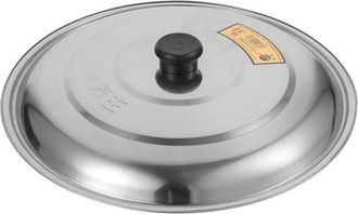 Amosfun Couvercle INOX 33Cm pour Marmite Et Po&ecirc;le Couvercle M&eacute;tallique Rond Multi-Usage avec Bouton R&eacute;sistant &Agrave; La Chaleur pour Cuisine Domestique