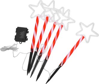 Hemobllo Led Weihnachts Gartenstecker Aus Kunststoff Au&szlig;enbeleuchtung Mit Erdspie&szlig; Festliche Led Lichterkette F&uuml;r Garten Rasen Und Hof