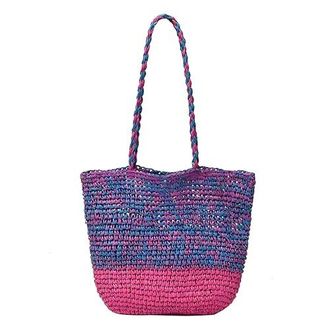 Generic Sac &agrave; bandouli&egrave;re en tricot au crochet - 23 cm - Sac fourre-tout tiss&eacute; artisanal essentiel pour brunch et week-end - Lavande et Sakura
