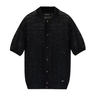Dsquared2 Homme, Pulls, Noir, Taille: 2XL Cardigan &agrave; manches courtes