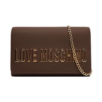 Love Moschino Femme, Sacs, Brun, Taille: ONE Size Sac Bandouli&egrave;re Marron Fonc&eacute; avec Cha&icirc;ne et Logo