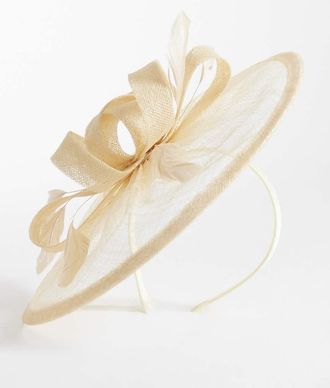 Accessorize Penelope - Fascinator-Hut in Beige mit Schleife-Gelb