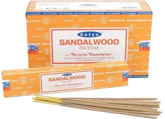 Kajal Perfumes Paris Satya Nag Champa 3 x 12 Sandalwood R&auml;ucherst&auml;bchen - Handgerollte St&auml;bchen, Hochwertiges Sandelholz-Duft&ouml;l 15g | Meditation, Yoga, Entspannung