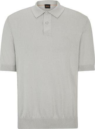 HUGO BOSS Leichtes Strick-Poloshirt aus einem Baumwollgemisch in
