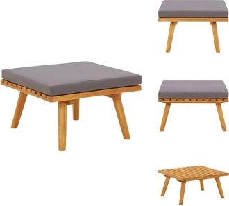 vidaXL Vidaxl - Garten-Fußhocker mit Auflage 60×60×29 cm Akazie Massivholz - Gartenfoßhocker - Akzienttisch - Holzfußhocker - Gartenstuhl - Lounge Möbel