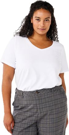 Zizzi Damen Große Größen T-Shirt Basic Baumwolle Kurzarm Kurze Ärmel Gr. Gr XXXL Bright White