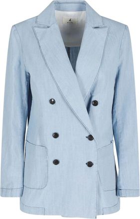 Myths Femme, Vestes, Bleu, Taille: 40 FR Blazer en jean