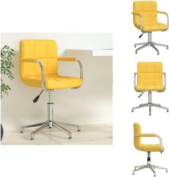 vidaXL Chaise pivotante de bureau Jaune moutarde Tissu - Chaise De Bureau Pivotante - Chaises De Bureau Pivotantes - Chaise - Chaises