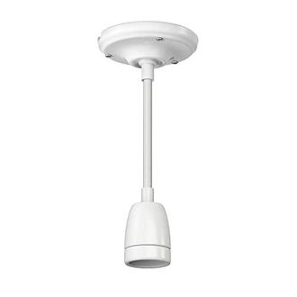 LEDs Com Suspension E27 en porcelaine blanche, c&acirc;ble textile blanc, DIY, 230V AC, max. 300W