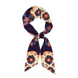 Generic &Eacute;charpe mexicaine en satin de soie pour femme avec motif squelette floral pour le sport, le yoga, le visage