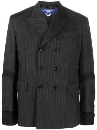 Junya Watanabe blazer en laine à boutonnière croisée - Gris