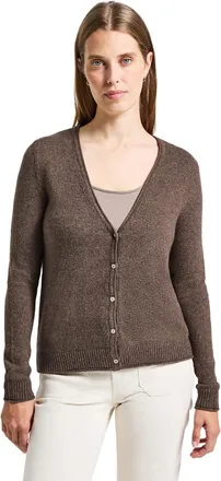 Street One Damen 2515370 Kurzer Cardigan, Nomad Brown Mel., 34 EU