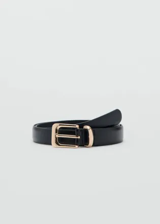 Mango Ceinture boucle carr&eacute;e noir - Femme - XL - MANGO