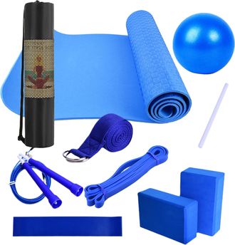 Generico Extra dicke Trainingsmatten aus Schaumstoff mit mehreren Positionen, Yoga-Set f&uuml;r Anf&auml;nger, Yoga-Set | Gymnastikmatte mit Yoga-Ball, inkl. Widerstands