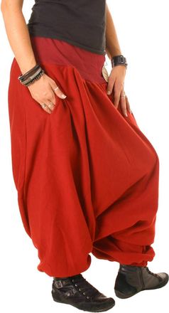 vishes Alternative Bekleidung - Haremshose aus Fleece Einheitsgr&ouml;&szlig;e/Lange Gr&ouml;&szlig;e rot 40-48