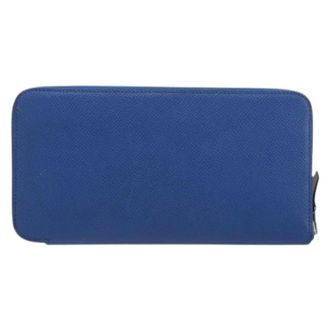 Herm&egrave;s Portefeuille en soie Pre-owned - Femme - Pre-owned - Bleu - Taille: ONE Size
