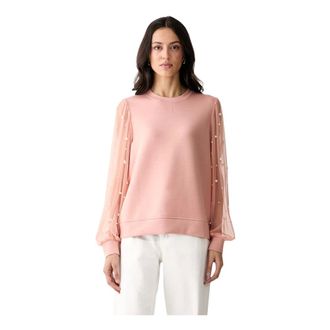 Karl Lagerfeld SweaT-shirt col rond - Femme - Sweatshirts et sweats &agrave; capuche - Rose - Taille: 38 FR