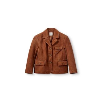 The Garment Femme, Vestes, Brun, Taille: 32 FR Marron Veste Ajustée en Daim