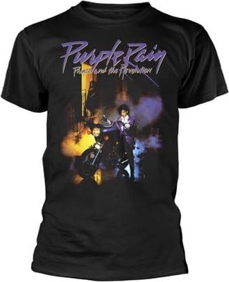 Prince Purple Rain (Black) T-Shirt Homme Noir, Noir/blanc, M
