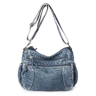Generic Sac &agrave; bandouli&egrave;re en cuir d&eacute;lav&eacute; pour femme, sac &agrave; bandouli&egrave;re tendance, grande capacit&eacute;, sac &agrave; d&eacute;jeuner carr&eacute; en polyur&eacute;thane, sac &agrave; d&eacute;jeuner avec ba
