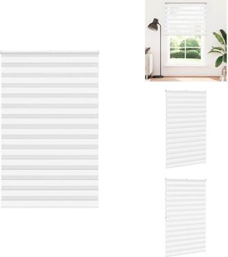 vidaXL Vidaxl - Zebrarollo Wei&szlig; 140x200 cm Stoffbreite 135,9 cm Polyester - Zebra-Jalousie - Zebra-Jalousien - Zebra-Rollo - Doppelrollo
