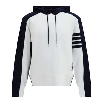 Thom Browne Loopback Colorblock Kapuzen-Sweatshirt - - Sweatshirts & Hoodies - Herren - Wei&szlig; - L