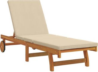 vidaXL Sonnenliege mit Kissen Braun 63 x 199 x 85cm Massivholz Akazie vidaXL