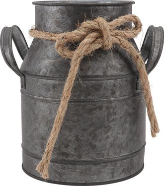 Hemoton Metall Blumenvase Rustikale Milchkanne Vase Retro Landkrug Blumentopf Desktop Shabby Pflanzentopf Tisch Ornament Innen Außen Gartenarbeit Garten Balko