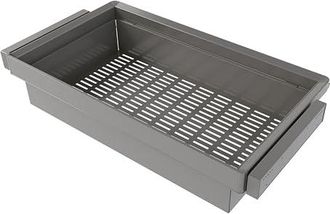 Emuca Kit panier m&eacute;tallique et rack ajustable Quartz pour armoires, glissi&egrave;res extension totale et &agrave; fermeture douce, Module 90cm, Finition Titane