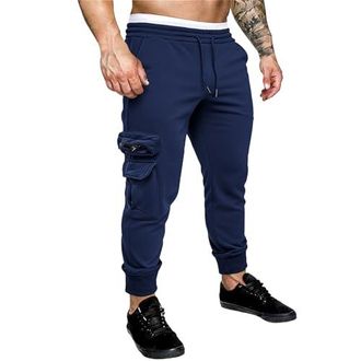 Generic Pantalon de jogging pour homme - Couleur unie - Pantalon de sport d&eacute;contract&eacute; - Pantalon de loisirs &eacute;lastique avec poche - Pantalon hip hop - Pantalon