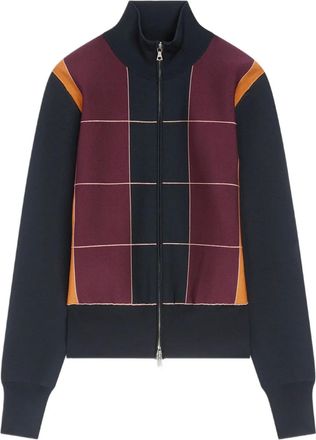 Dries Van Noten veste zippée à carreaux - Bleu