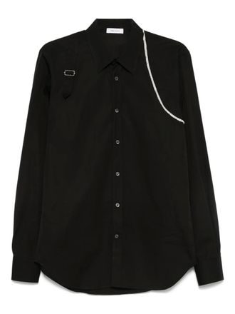 Alexander McQueen t-shirt &agrave; d&eacute;tail de bride - Noir