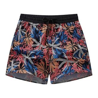 Generic Maillot de bain pour homme avec doublure en maille, short de plage et poches, rouge, XL