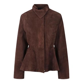 Alaia Wildleder Ziegenleder Sch&ouml;&szlig;chenjacke - - Jackets - Damen - Braun - S