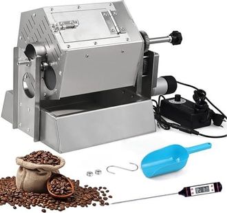 Generic Torr&eacute;facteur &agrave; Caf&eacute; &Eacute;lectrique - Torr&eacute;facteur &agrave; Tambour 3,4 L avec Thermom&egrave;tre, Torr&eacute;faction Uniforme, pour Caf&eacute; & Maison, Grains de Caf&eacute;, Noix, Grain