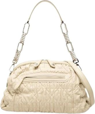 Dior Sac bandouli&egrave;re matelass&eacute; doccasion en cuir dagneau - Femme - Pre-owned - Beige - Taille: ONE Size