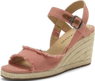 Lucky Brand Womens MINDRA Espadrille Wedge Sandal, Coral, 6 M US