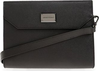 Emporio Armani Homme, Sacs, Noir, Taille: ONE Size Sac bandouli&egrave;re en cuir foulonn&eacute;