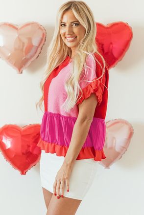 Azura Exchange Farbblock R&uuml;sche Stricktop