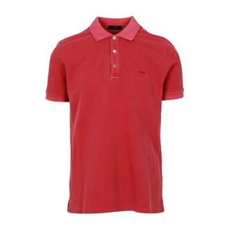 Fay Homme, Tops, Rouge, Taille: L Polo en Piqu&eacute; de Coton Stretch