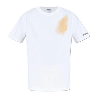 Moschino Homme, Tops, Blanc, Taille: S T-shirt avec impression