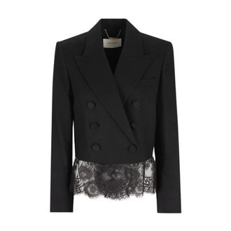 Zimmermann Valiant Spitzen-Blazer in verk&uuml;rzter Passform - - Jackets - Damen - Schwarzk - L